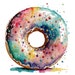 Watercolor Rainbow Doughnut Digital Art Print / Instant Download ...
