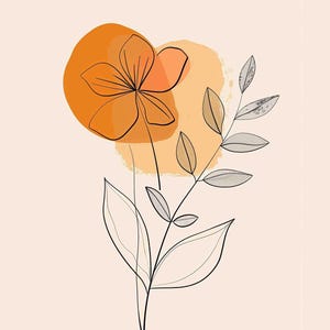 Modern Floral Art Print, Colorblock Flower Design (digital Download) - Etsy