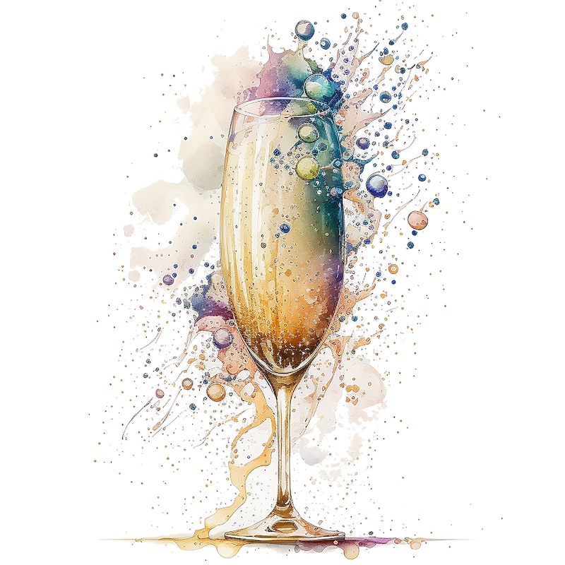 Champagne Print - Etsy