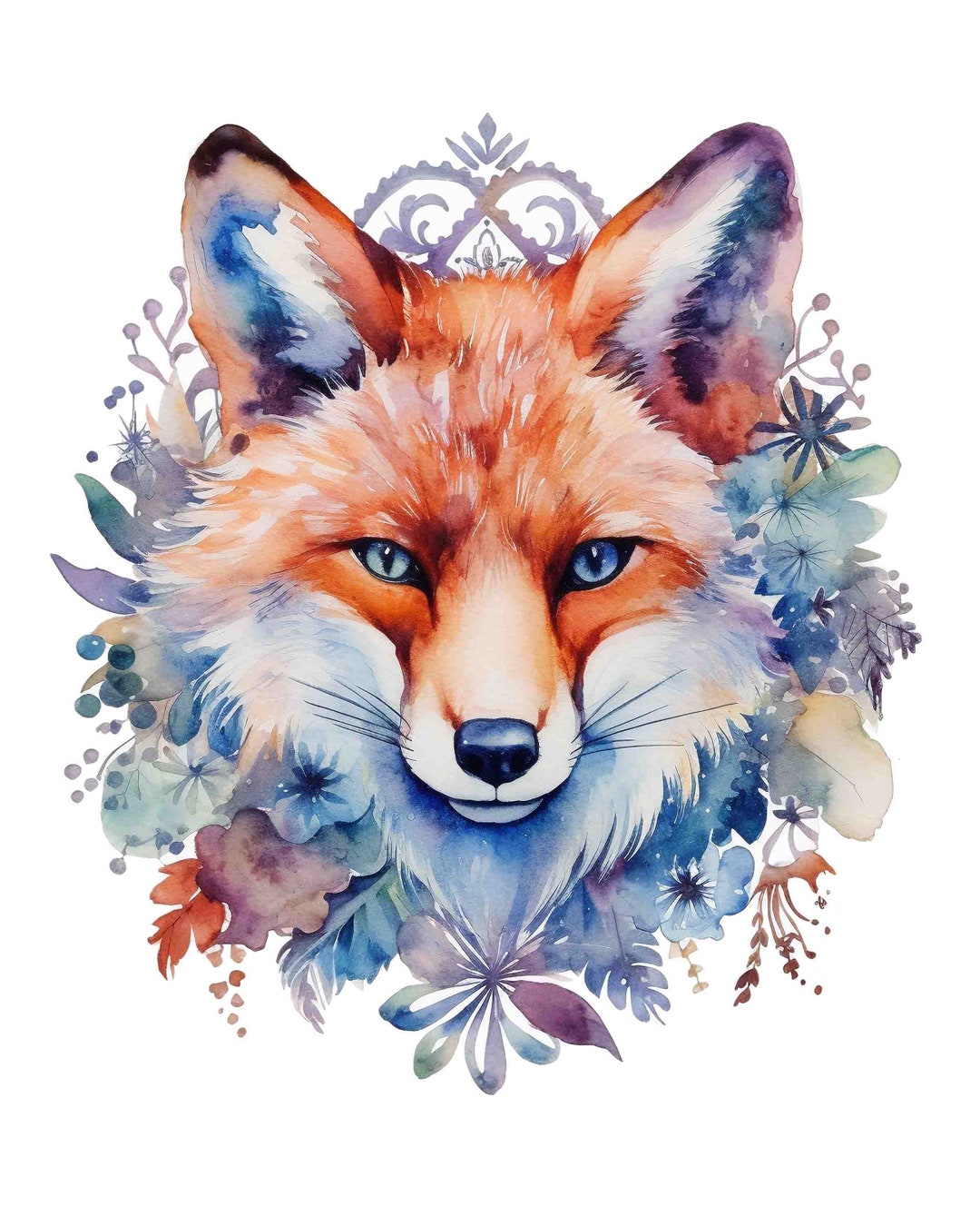 Watercolor Fox Mandala, Digital Art Print / Instant Download Printable ...