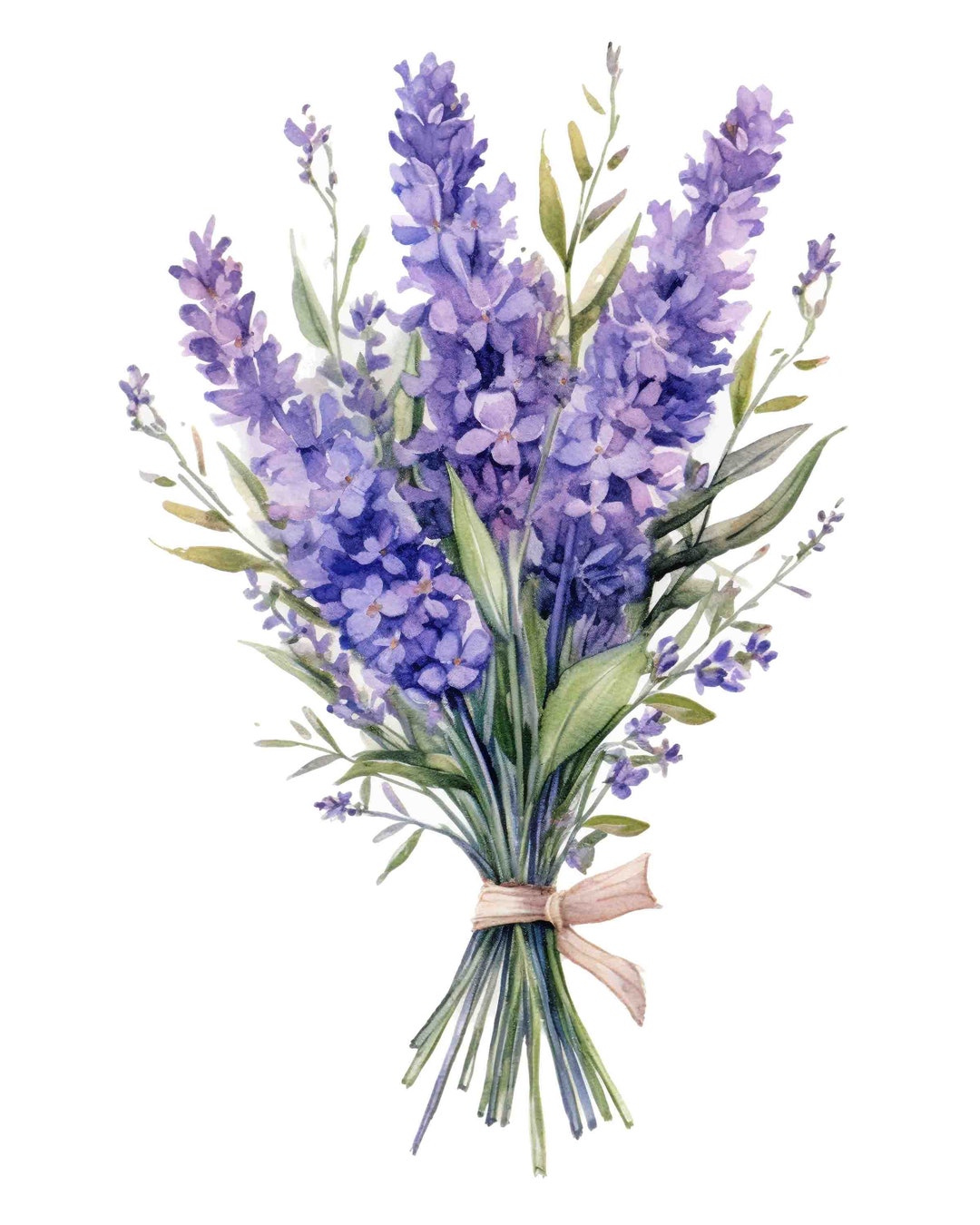 Watercolor Purple Lavender Digital Art Print / Instant Download ...