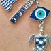 GREEK EVIL EYE Hellas Flag Turtle Keychain Charm Mati Beads - Etsy
