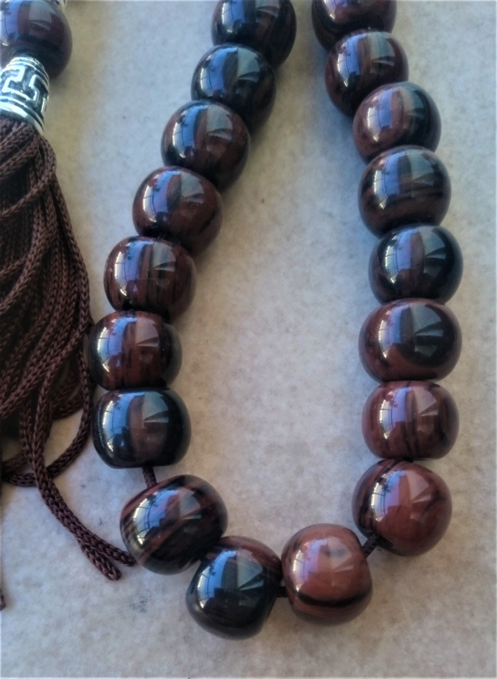 Genuine HIGH QUALITY Black or Brown Obsidian Worry Beads | Etsy
