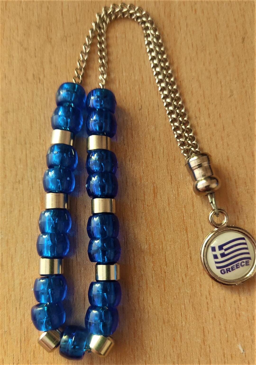 GREEK GREECE FLAG Metal Chain Small Komboloi Worry Beads - Etsy