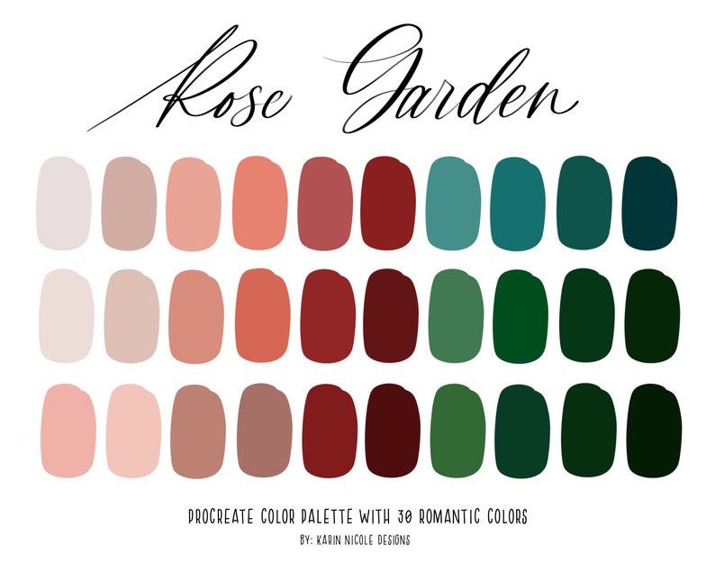 Romantic Rose Garden Inspired Procreate Color Palette - Etsy