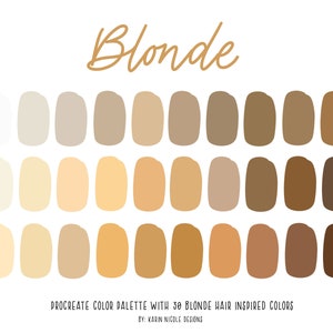 Procreate Hair Colors Palette: 90 Color Swatches (digital Download ...