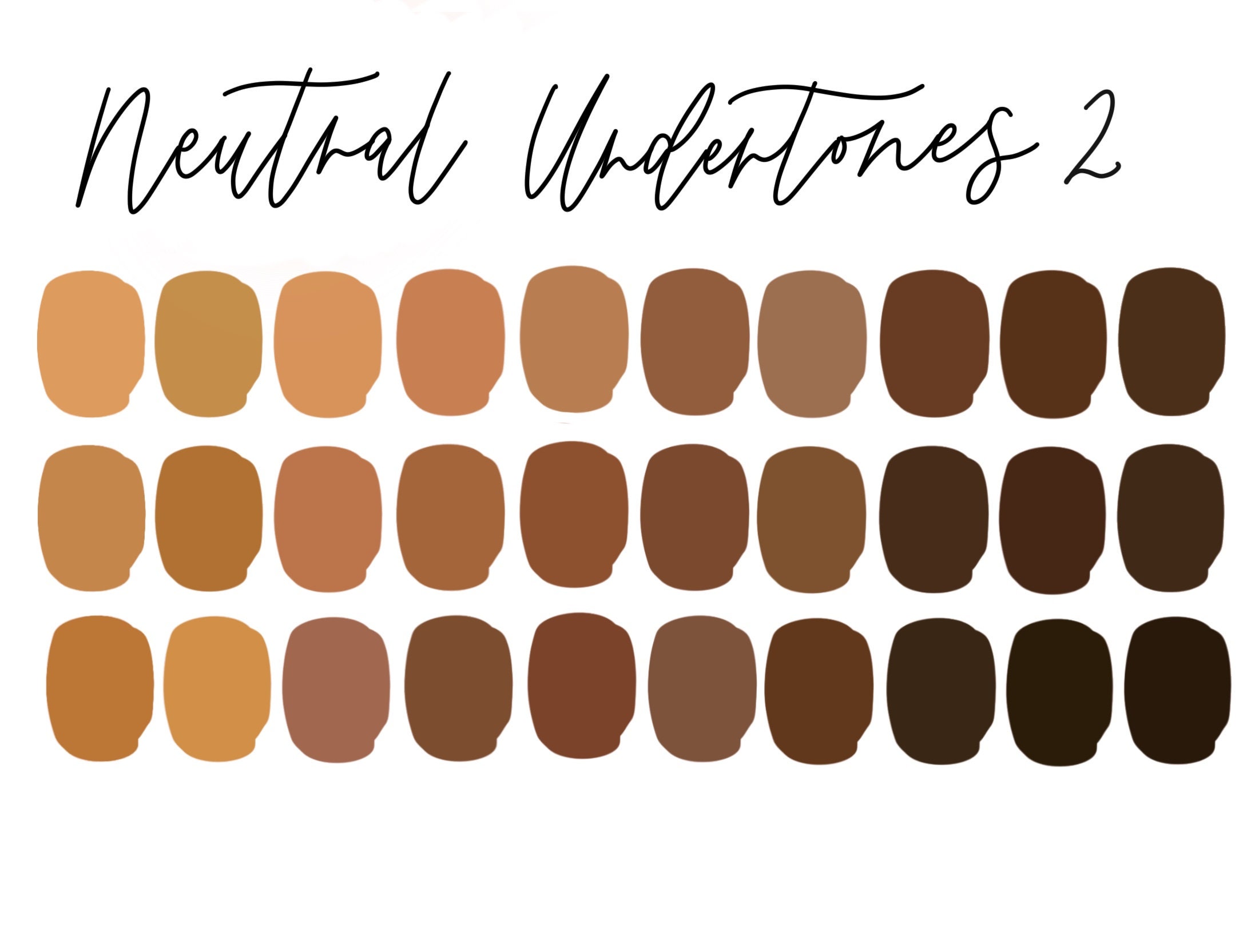 Skin Tones Procreate Color Palette For Ipad 6 Palettes 180 Etsy