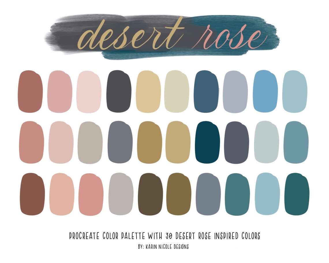 Desert Rose Procreate Palette Dusty Rose Champagne Navy - Etsy
