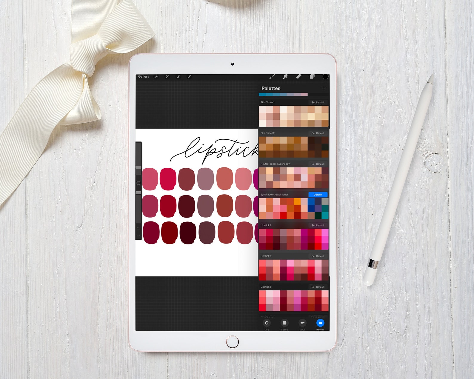 Eye Shadow Procreate Color Palette for Ipad, 2 Palettes 60 Colors ...