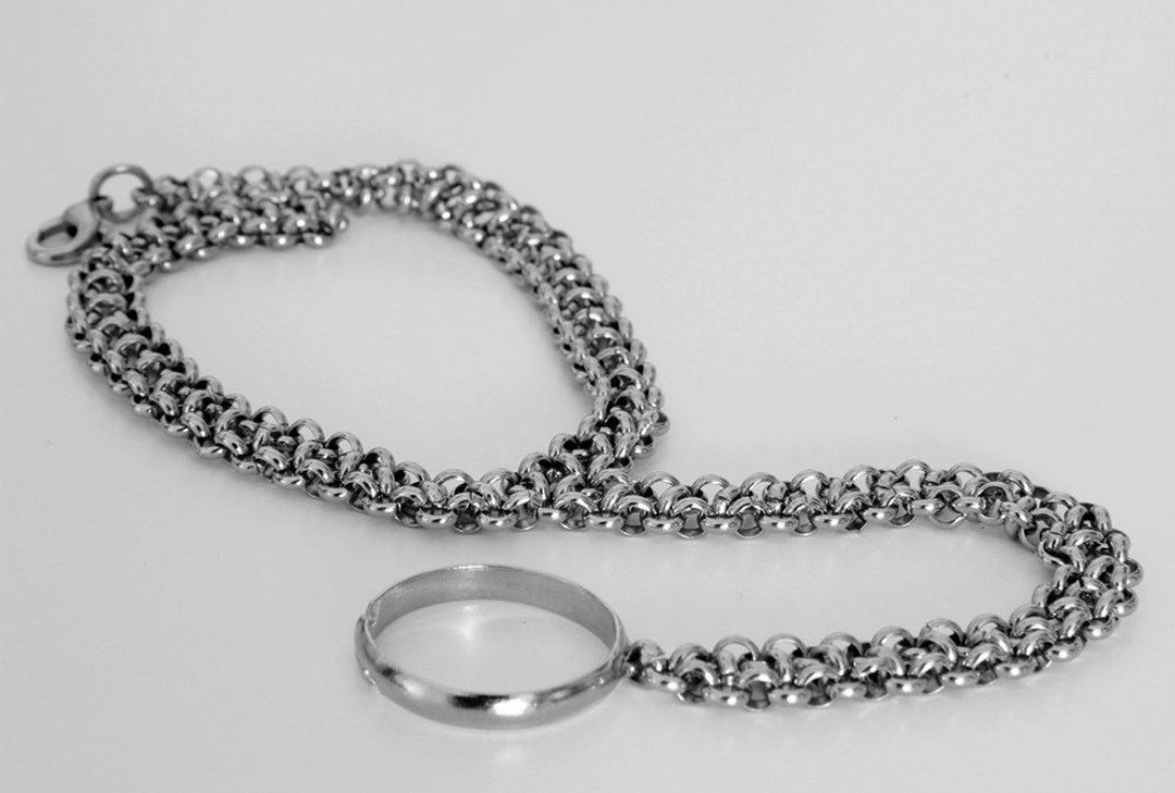 Silver Chain Link Slave Bracelet, Linked Slave Bracelet, Bondage BDSM ...