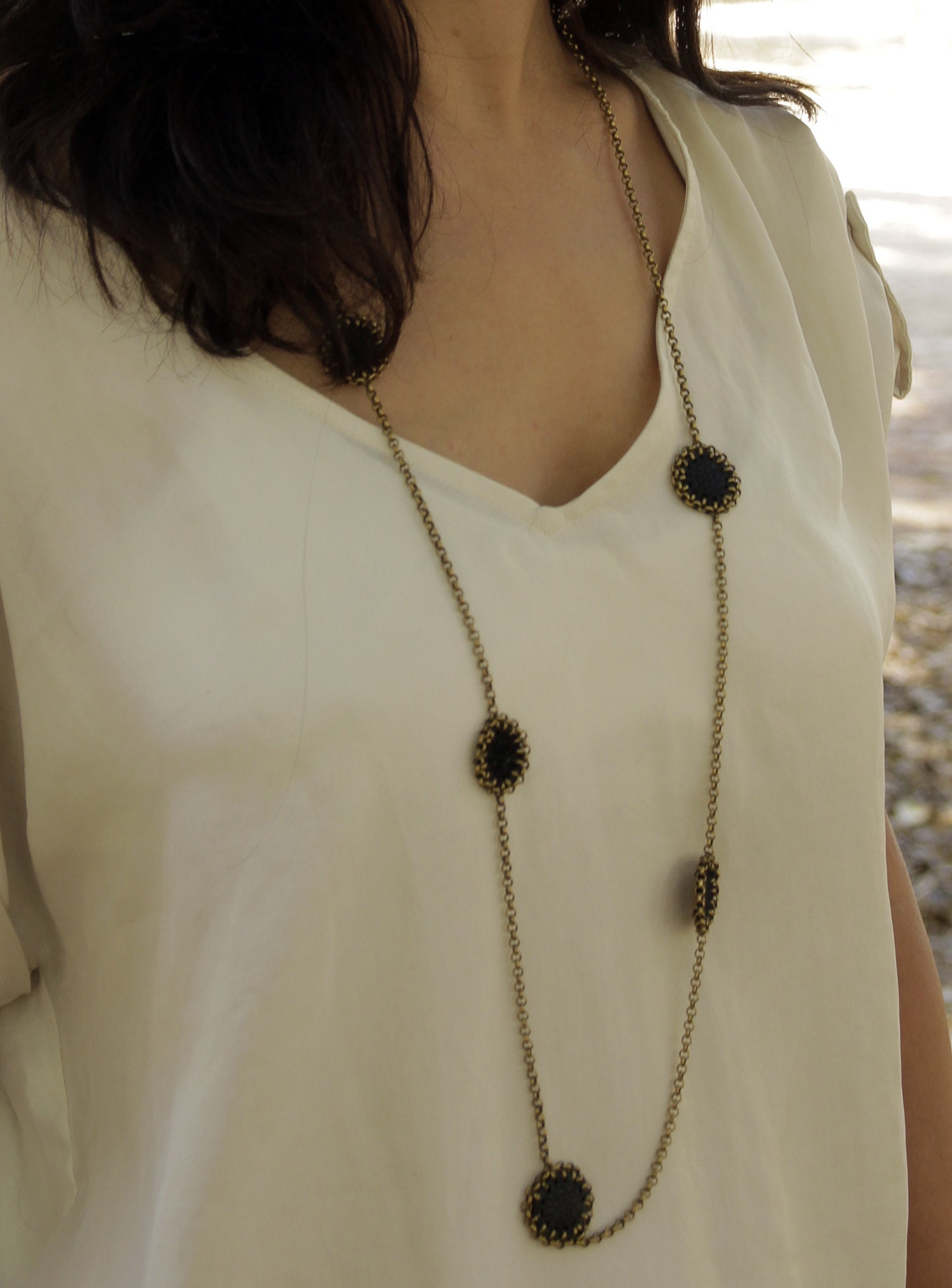 Collana lunga multi disco collana a doppio avvolgimento - Etsy Italia