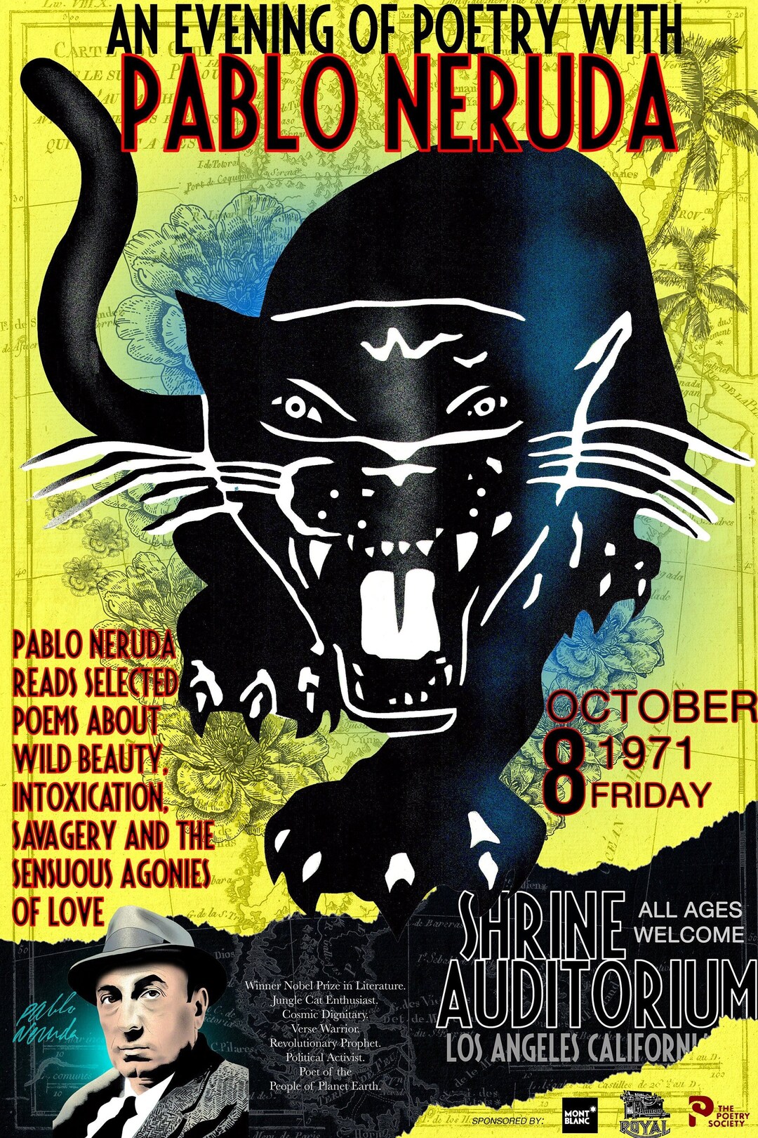 Pablo Neruda Poetry Latino Art Print - Etsy