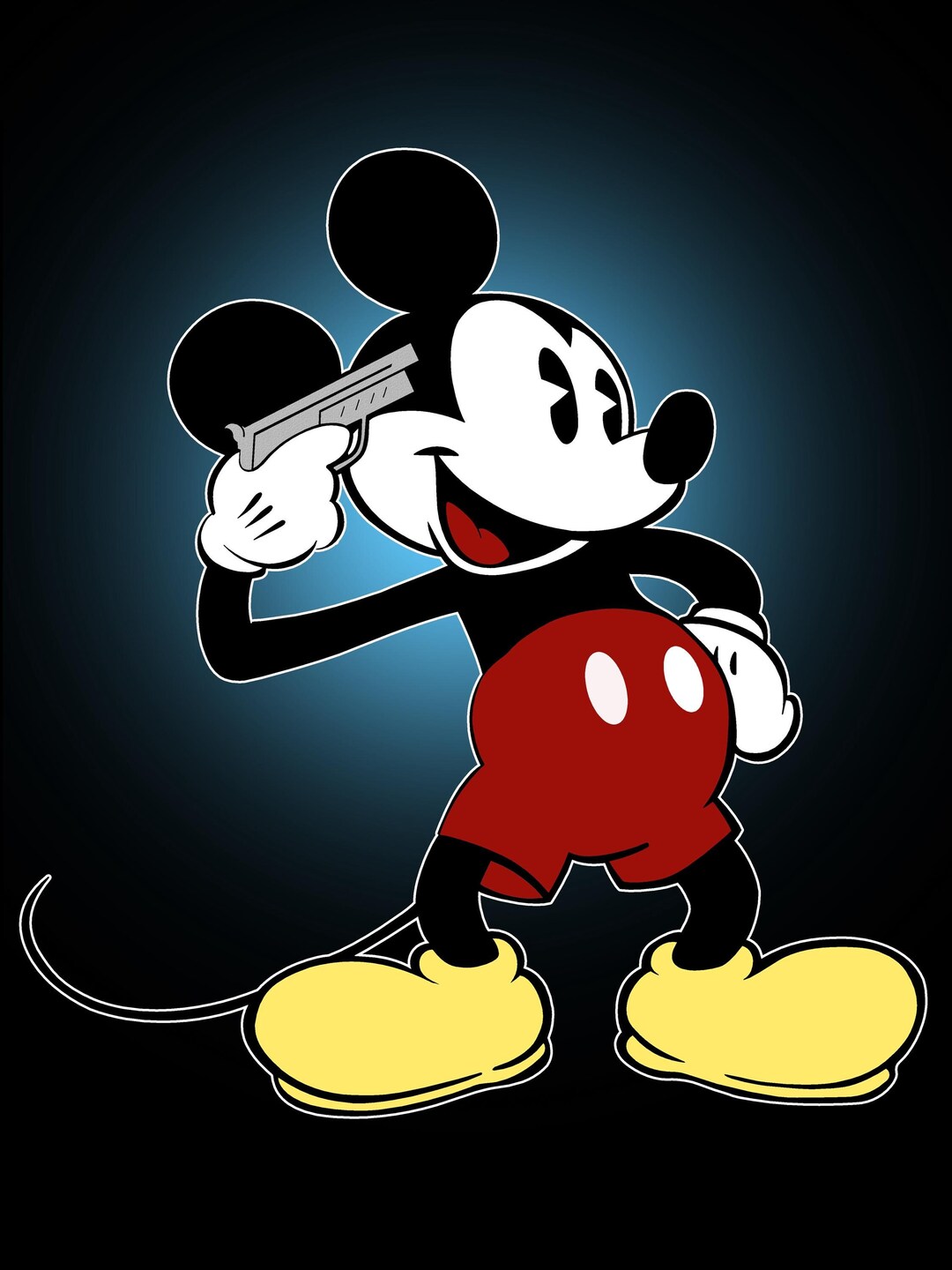 Mickey Mouse Saying Goodbye Art Print - Etsy