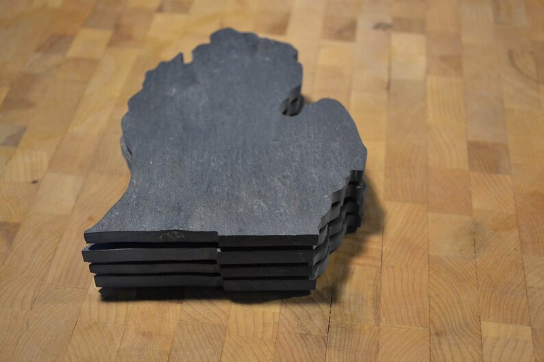Michigan Shaped Slate Coaster Set Set of 4 | Etsy