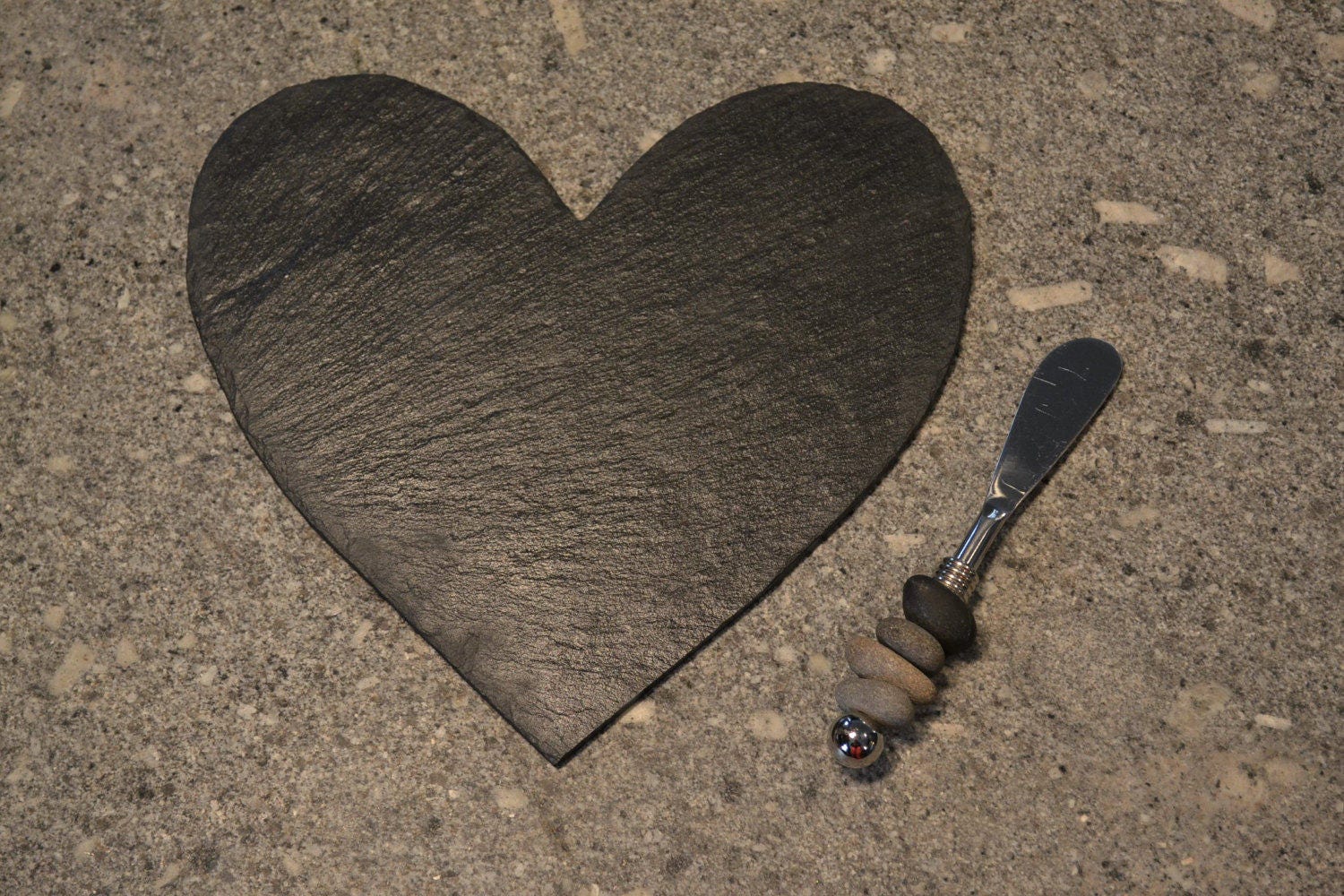 Heart Slate Cheeseboard Heart Shaped Rock | Etsy