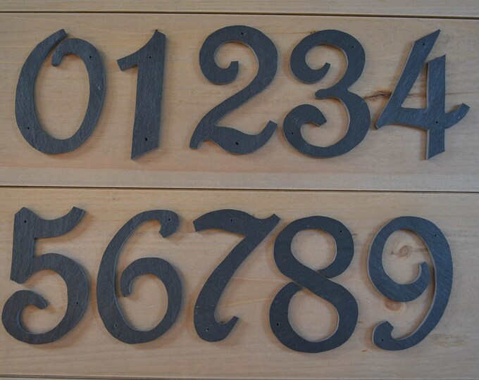 Slate House Numbers Mail Box Post Numbers Horizontal or Vertical Single ...
