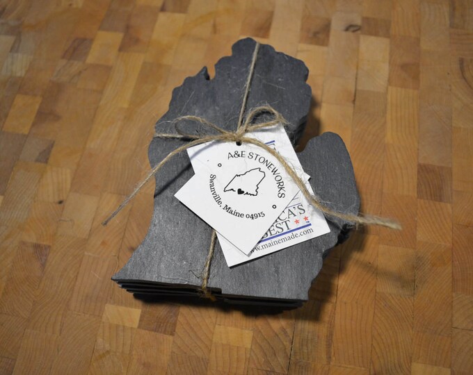 Michigan Shaped Slate Coaster Set Set of 4 - Etsy
