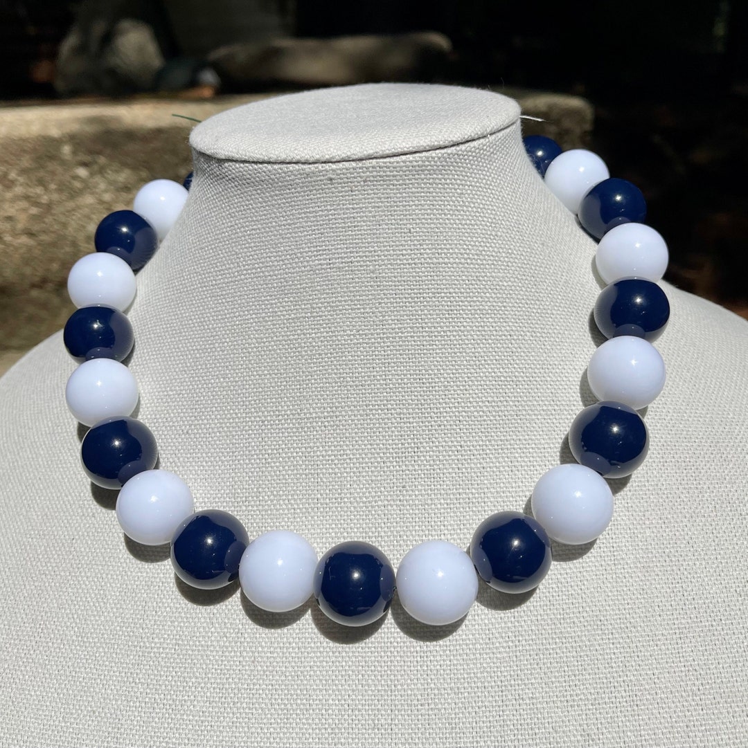 Big Bead Necklace, Customizable Colors, 20mm Bubblegum Bead Necklace ...