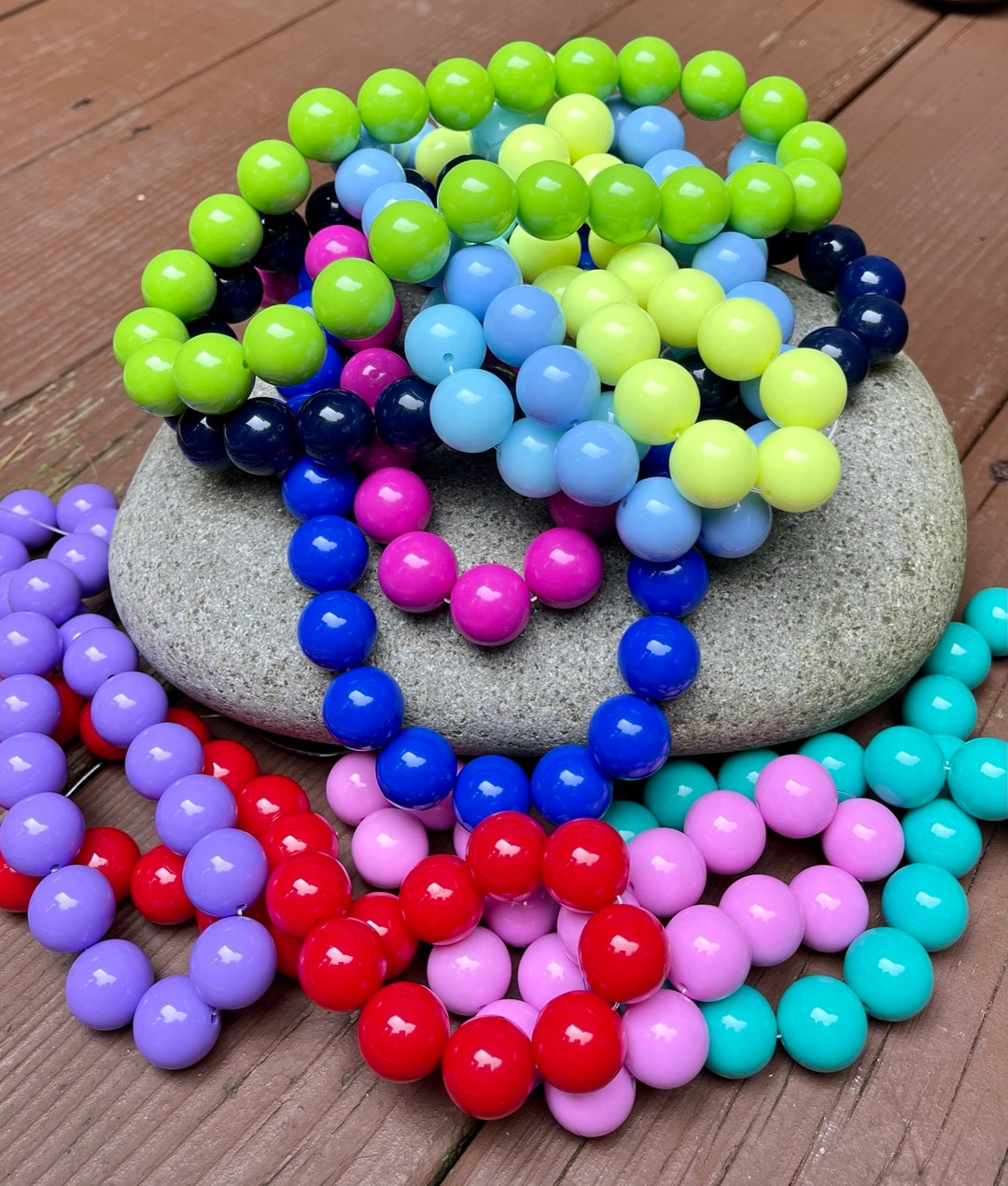 Big Bead Necklace, Chunky Necklace, Big Beads Choker Necklace, Large ...
