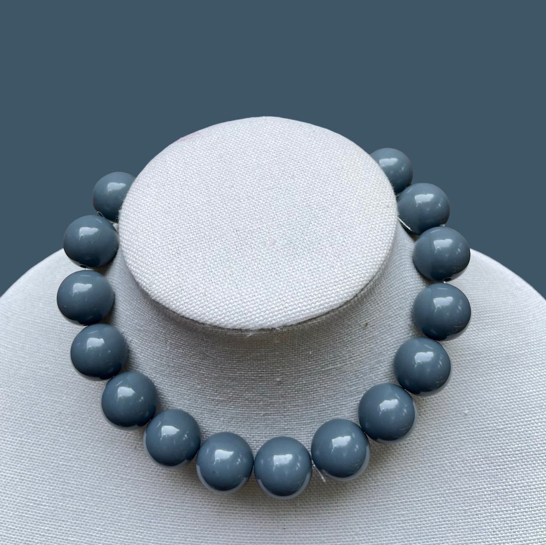 Dark Gray Necklace Bubblegum Bead Necklace Beaded Necklace Chunky ...