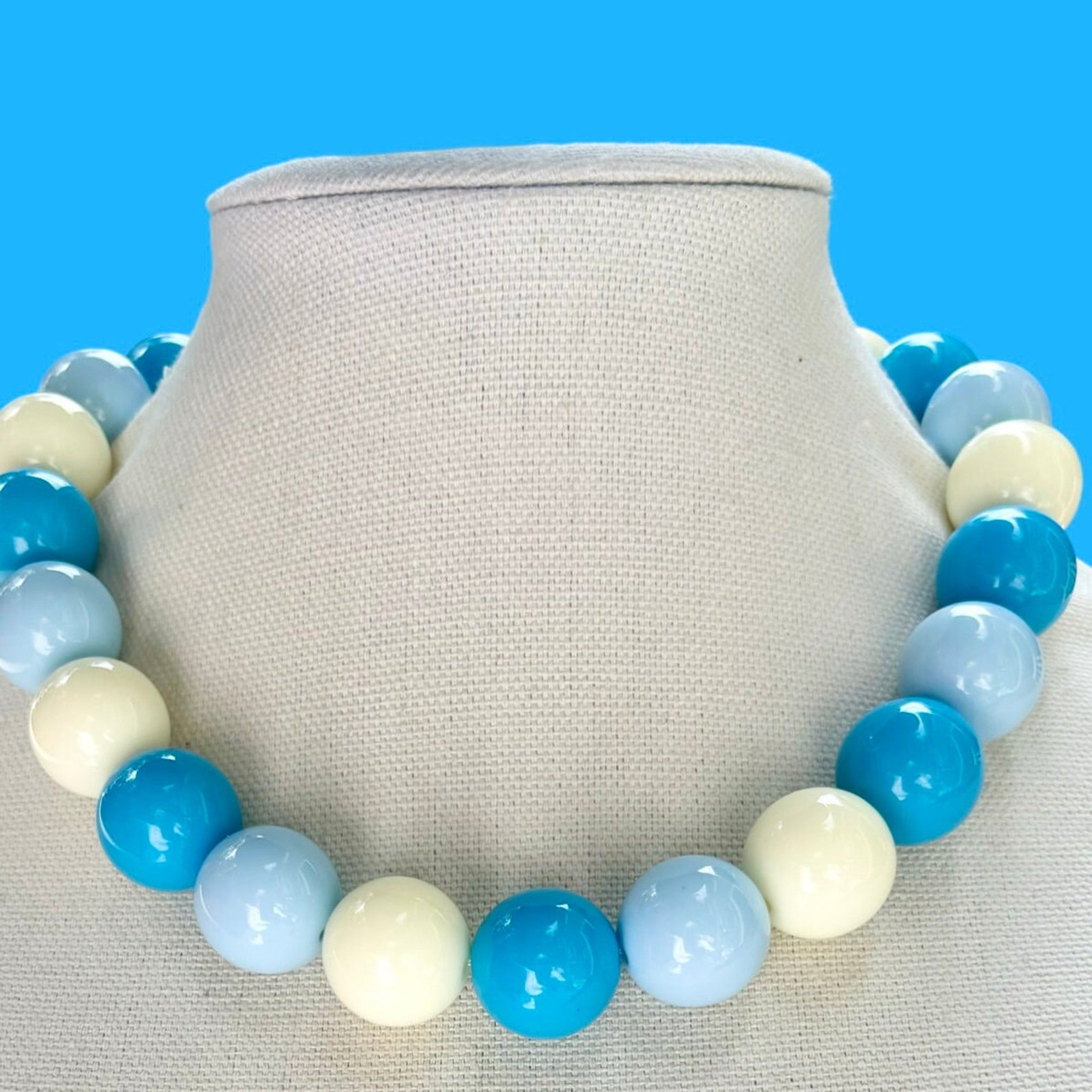 Faux Pearl Big Bead Necklace 20mm Bubblegum Bead Necklace Chunky ...