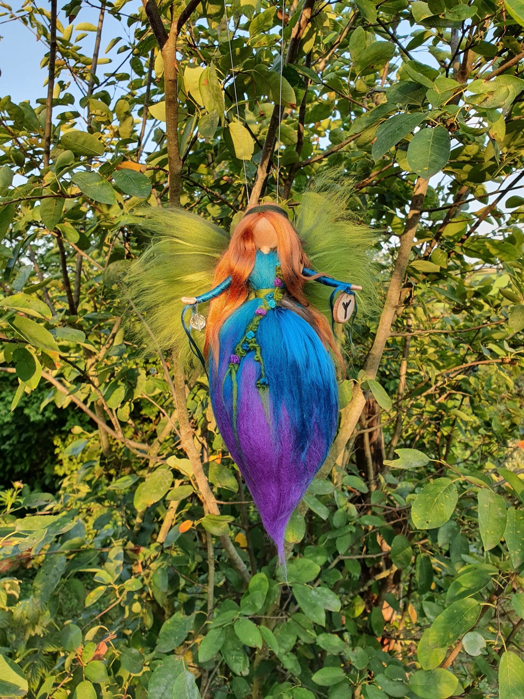 Shaman Rune Fairy With Rune Algiz and Rock Crystal - Etsy