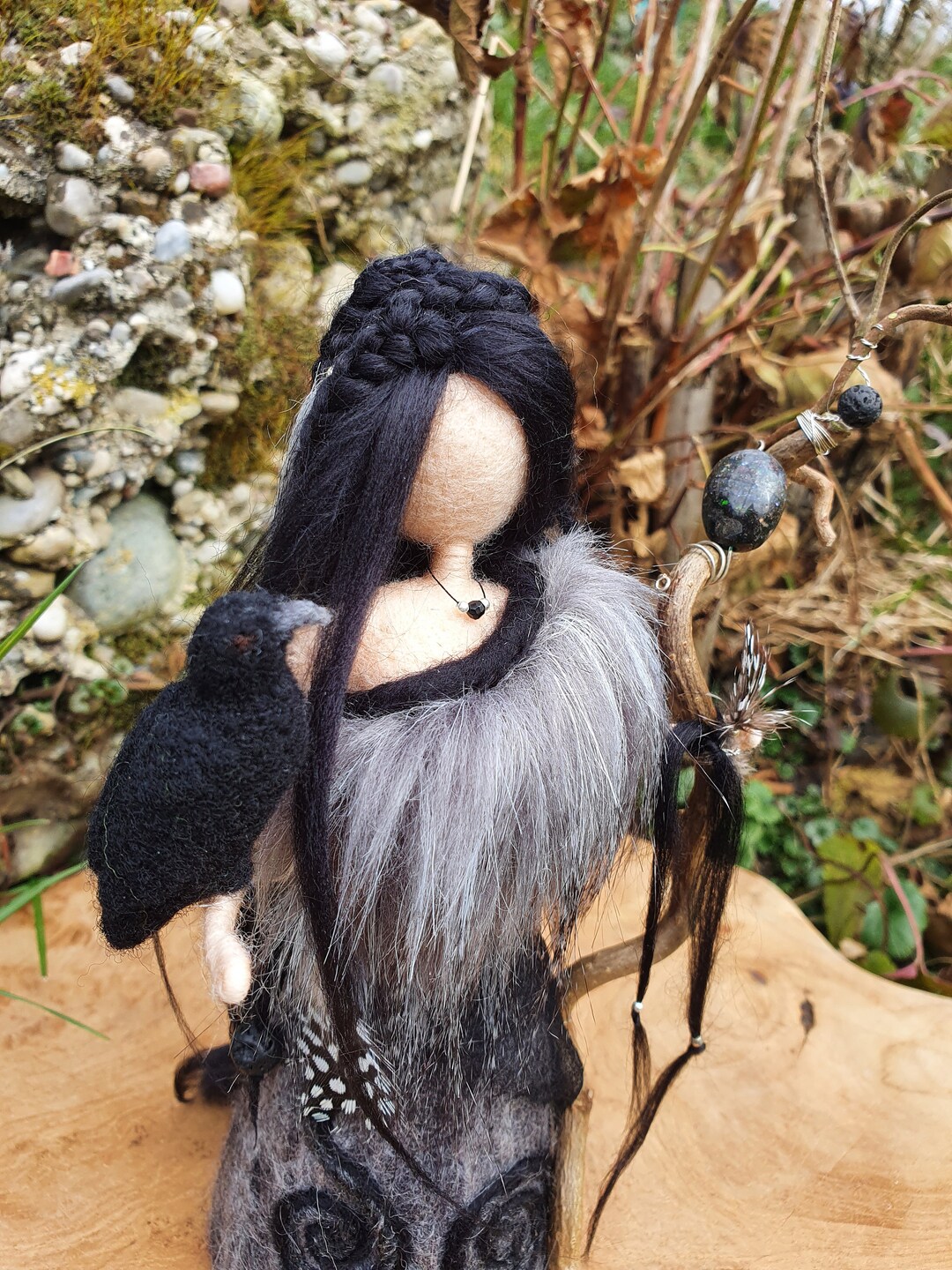 Shaman Raven Power Animal Goddess Altar Figurine Black Opal - Etsy