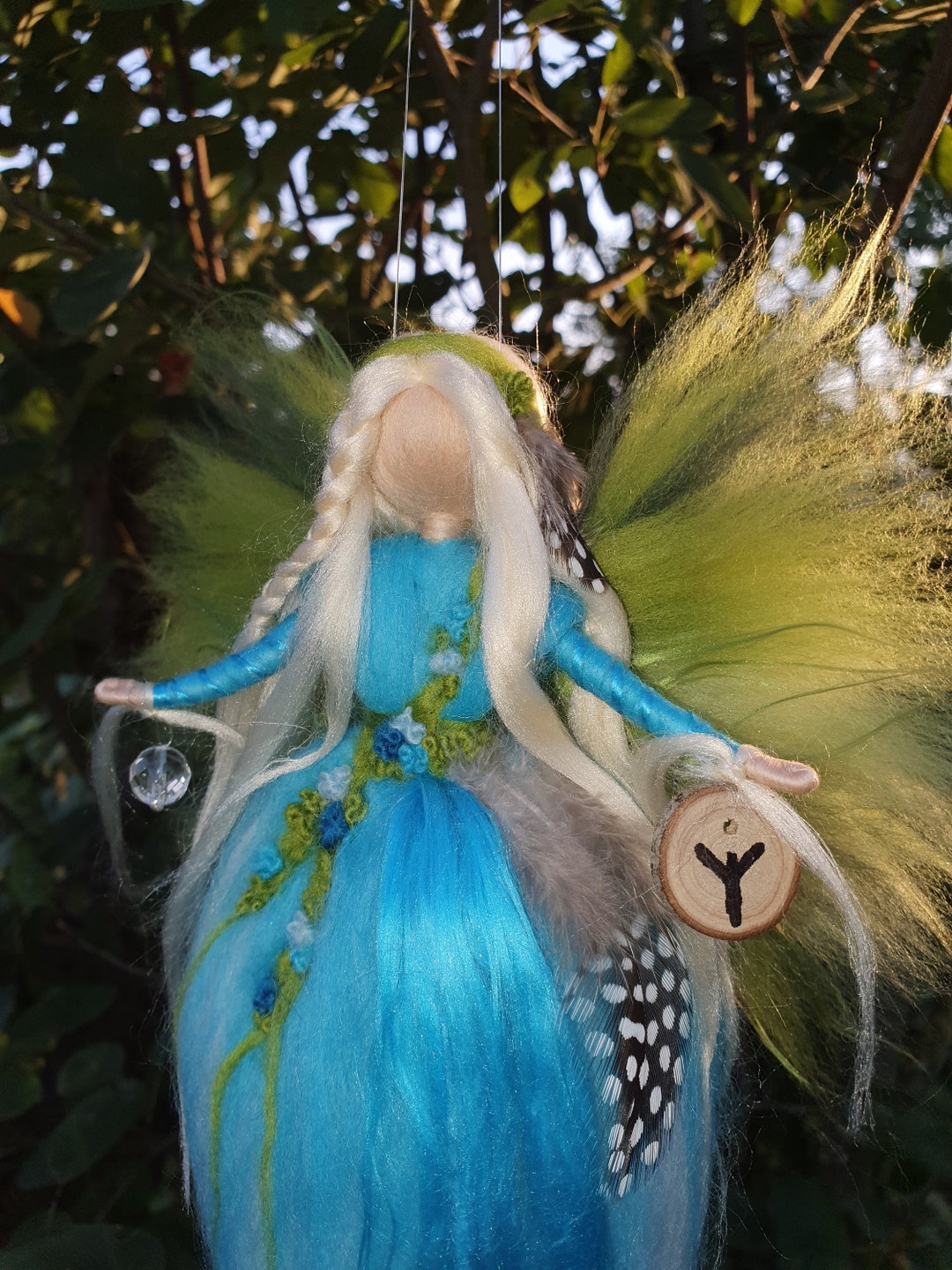 Shaman Rune Fairy With Rune Algiz and Rock Crystal - Etsy