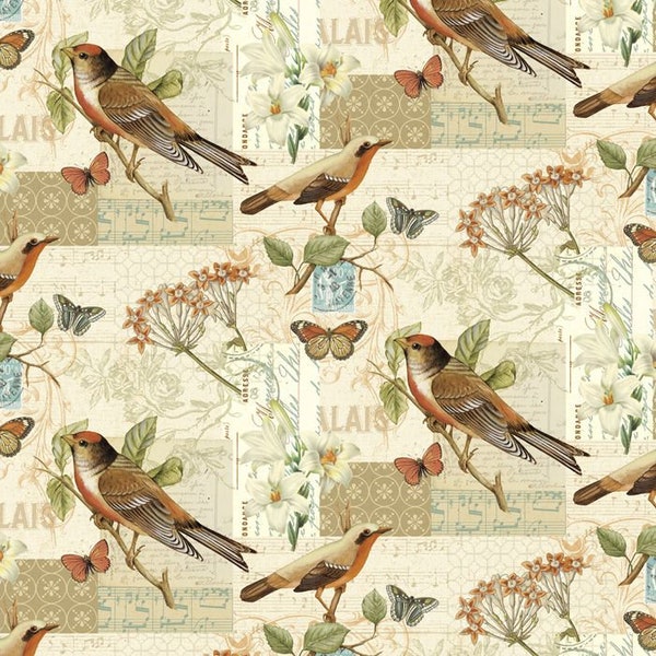Bird Fabric by the Yard - Etsy