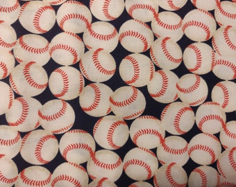 Baseballs & Bats Sports Cotton Fabric by the Yard - Etsy