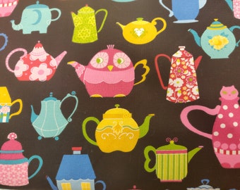 Tea Fabric Afternoon Tea 50 Scale by Heatherdutton Tea Cotton Fabric by ...