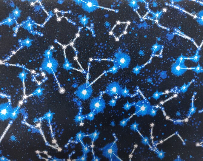 Astronomy Constellation Fabric Galaxy Glitter Night Sky by Litlnemo ...
