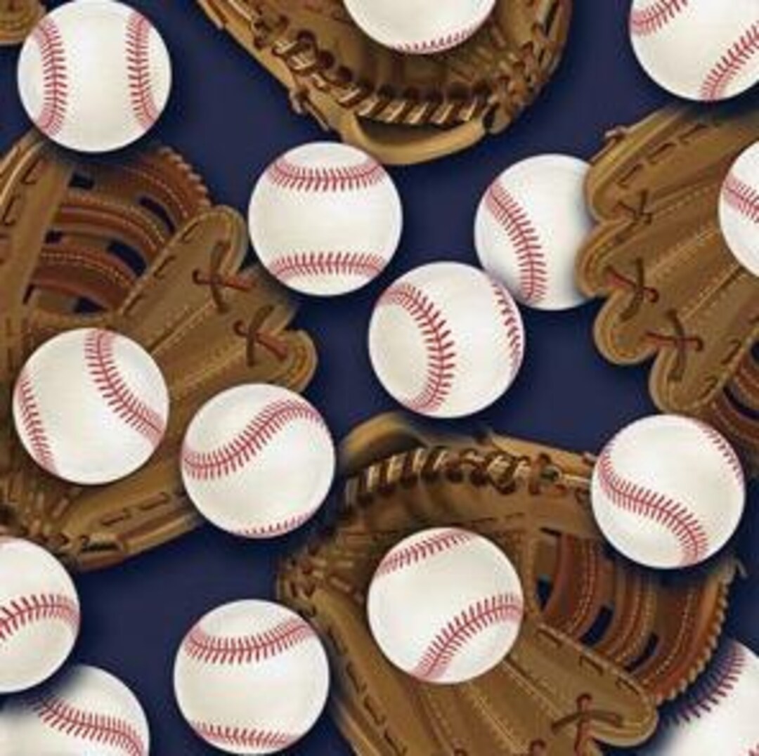 Baseball Fabric, 100% Cotton, Fabric by the Yard, Choose Your Cut - Etsy