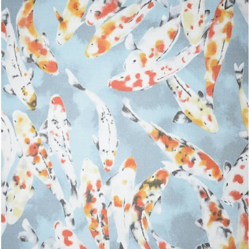 Koi Fish Fabric Light Blue Koi Fish Fabric 100% Cotton - Etsy