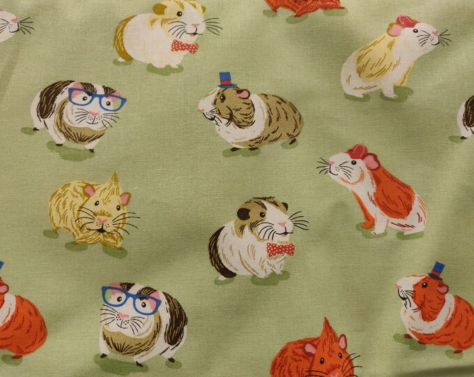 Guinea Pig Fabric Guinea Pigs by Nemki Guinea Pig Cotton Fabric by the ...