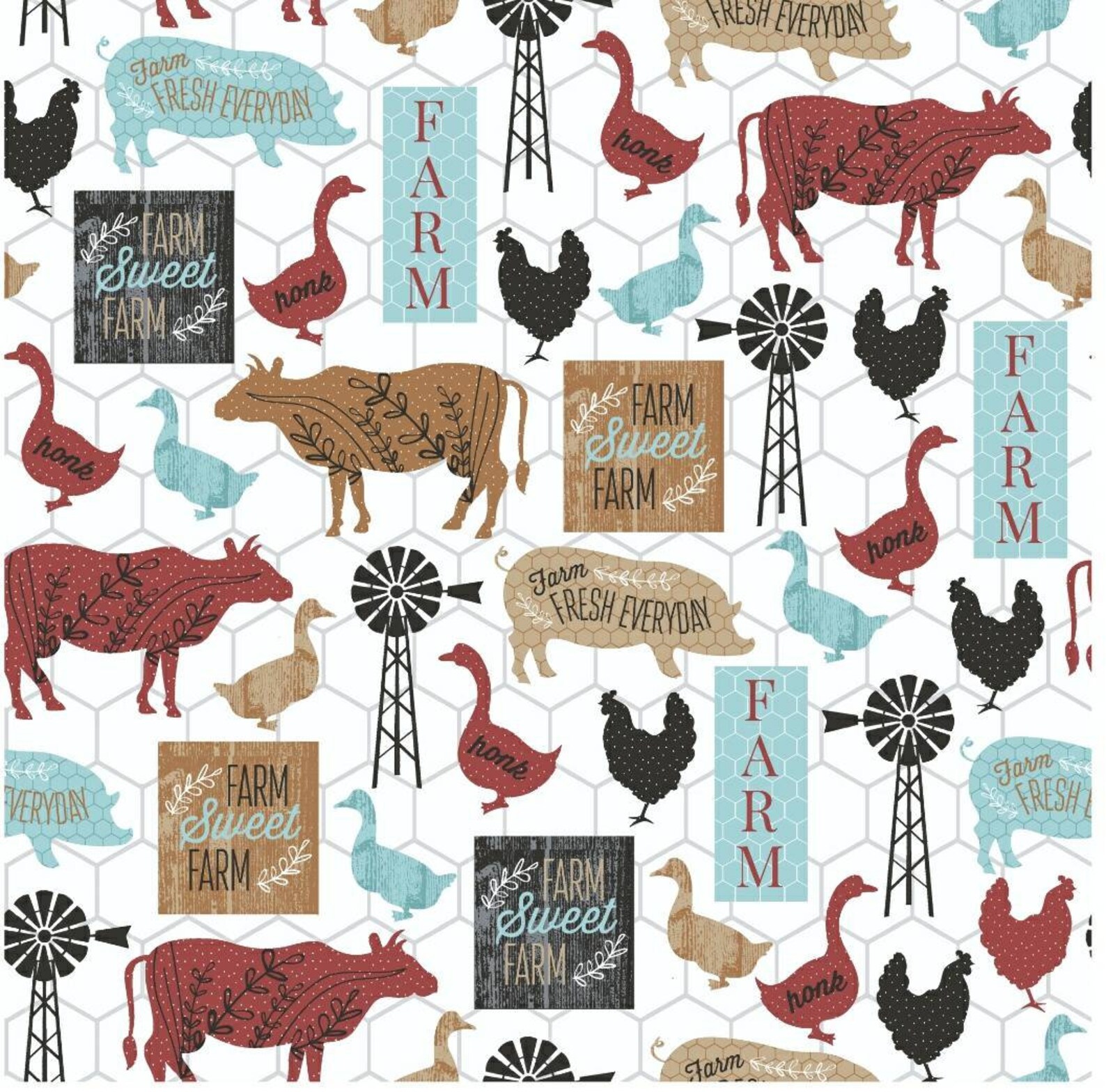 Farm Animal Fabric 100% Cotton Fabric Fabric by the Yard | Etsy