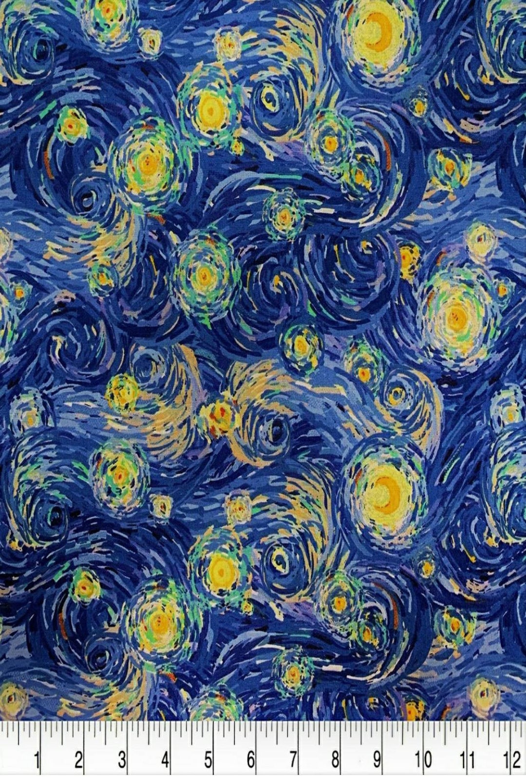 Blue and Yellow Swirls Fabric, 100% Cotton Fabric, Fabric by the Yard ...