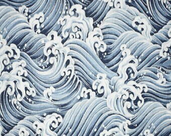 Blue Waves Fabric - Etsy