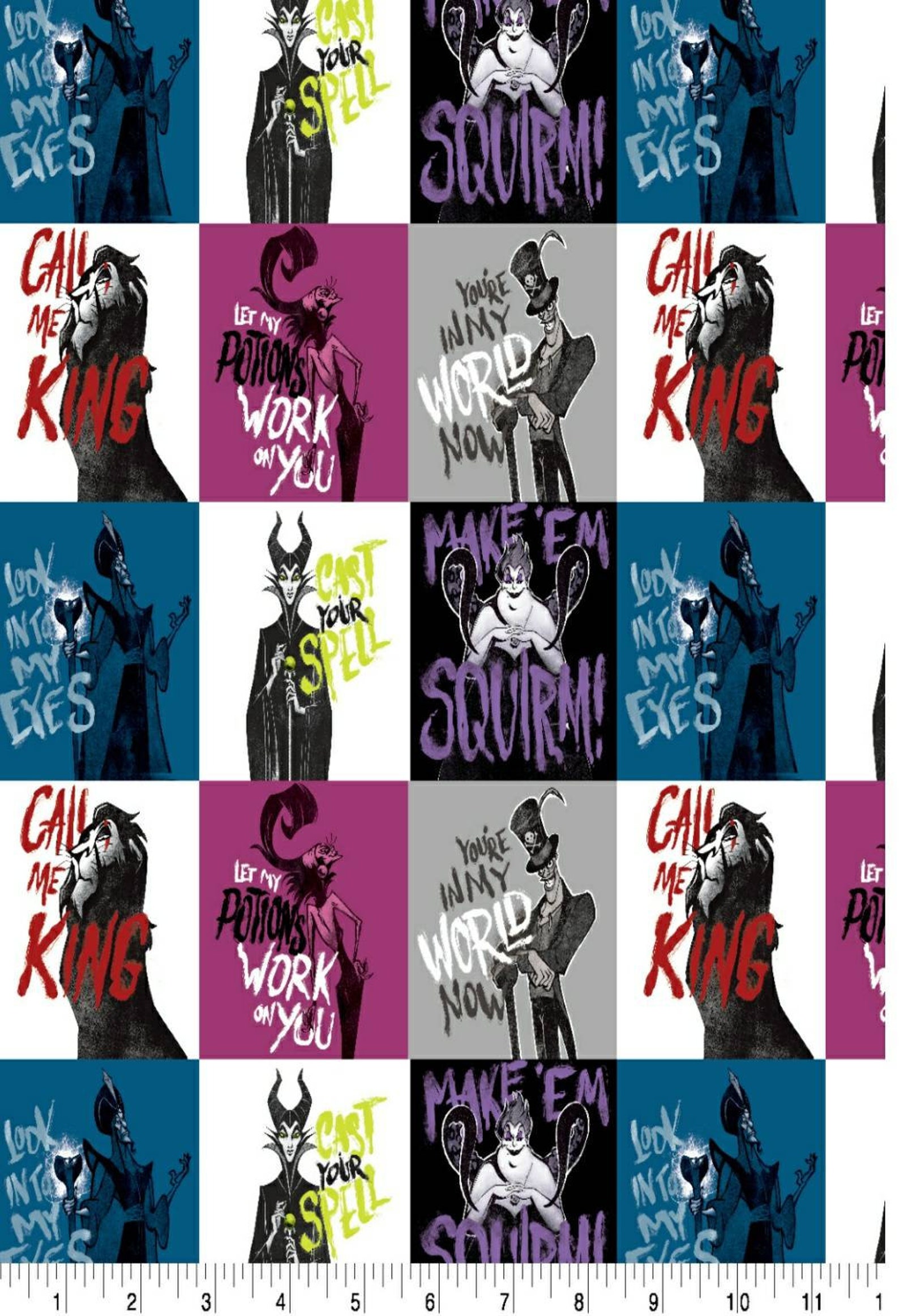 Disney Villains Fabric Maleficent Ursula Fabric 100% - Etsy