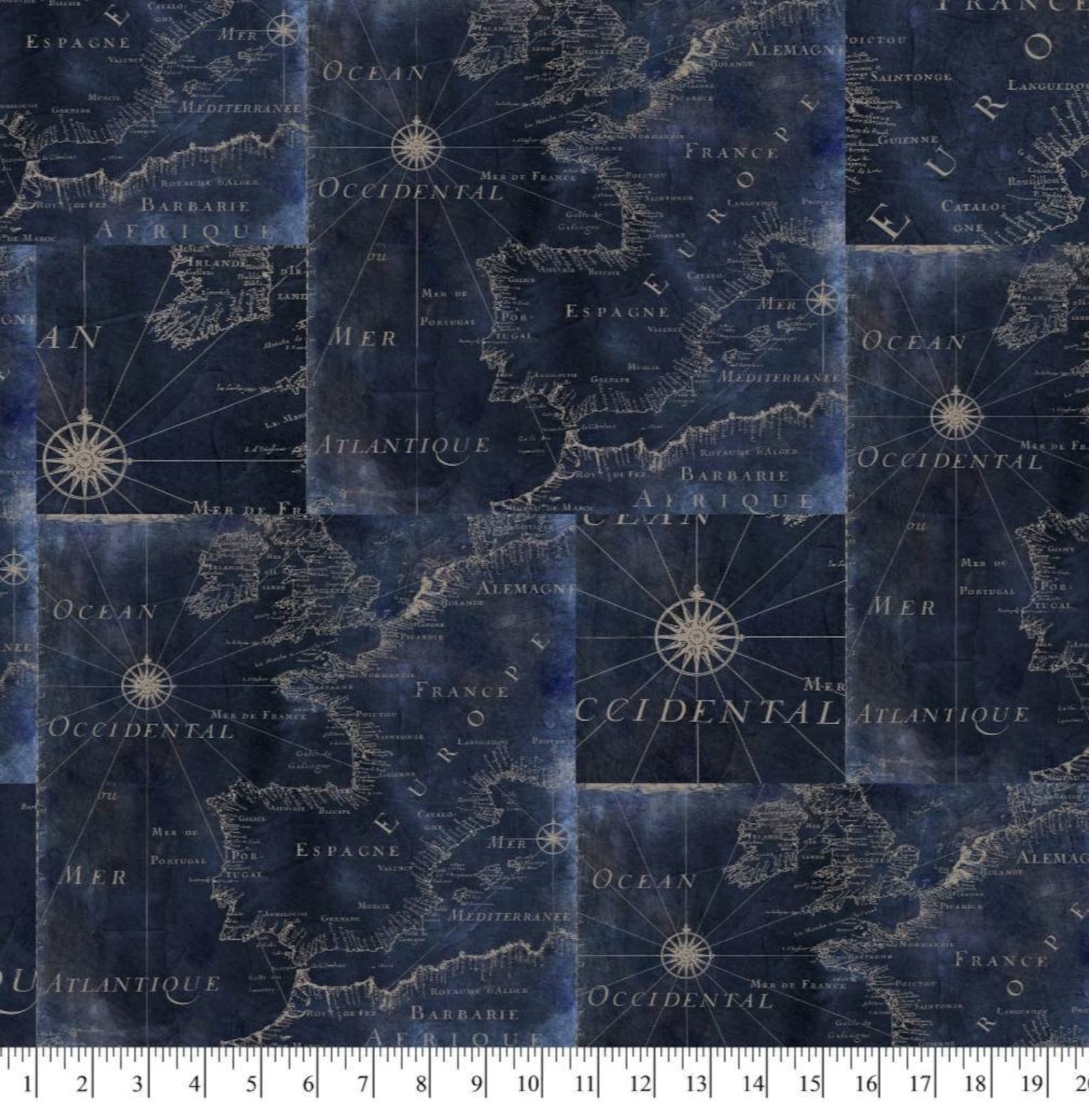 Nautical Maps Fabric, 100% Cotton Fabric, Fabric by the Yard - Etsy