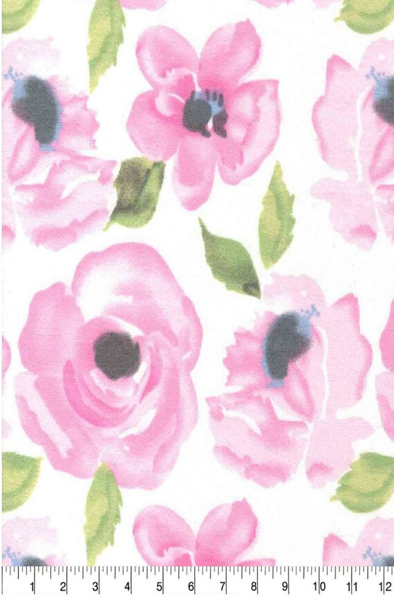 Pink Flowers Flannel Fabric 100% Cotton Fabric by the Yard - Etsy