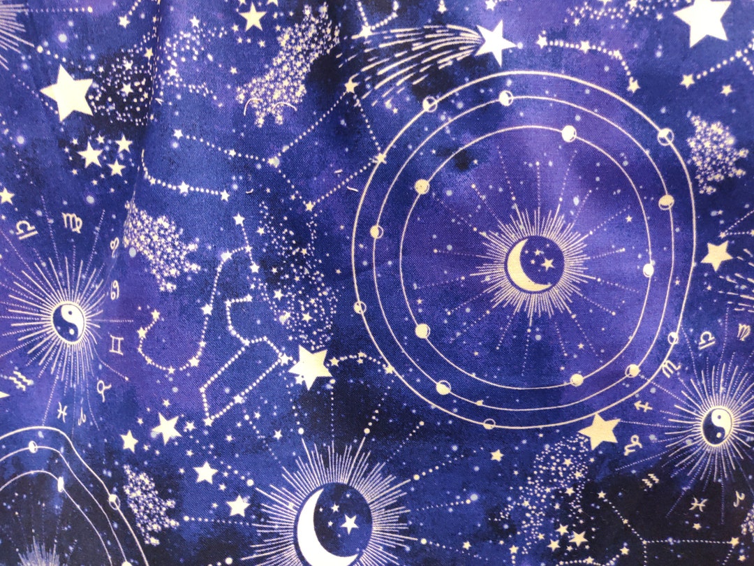 Celestial Fabric, 100% Cotton Fabric, Fabric by the Yard, Choose Your ...