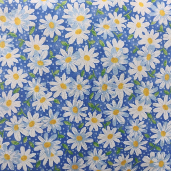 Fabric With Daisies - Etsy