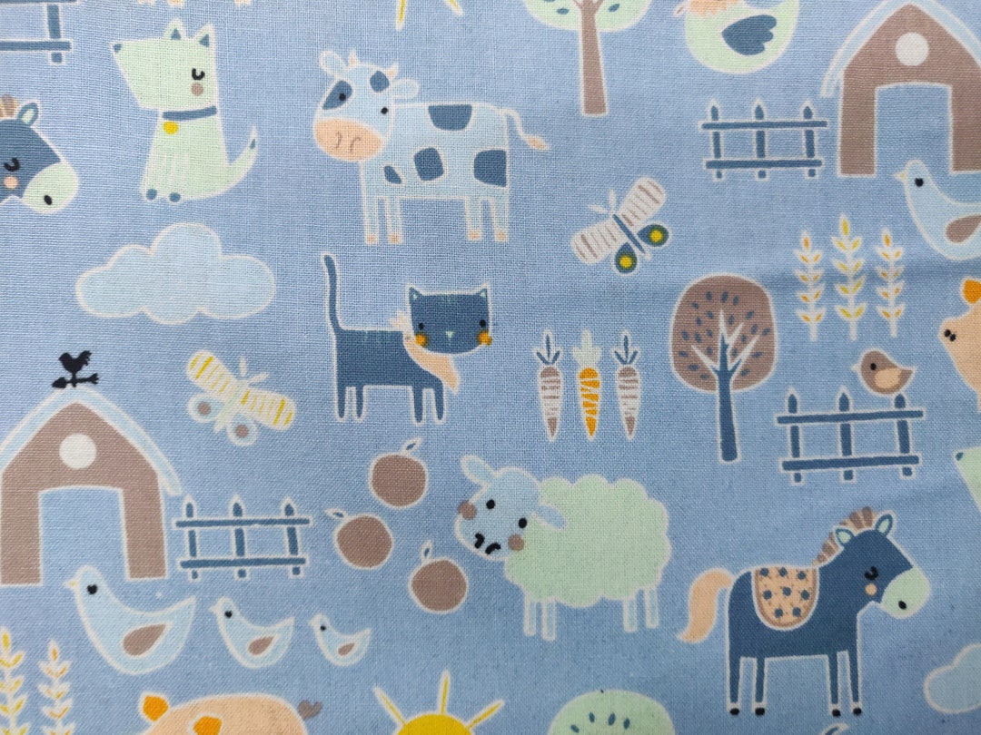 Farm Animal Fabric, 100% Cotton Fabric, Fabric by the Yard - Etsy