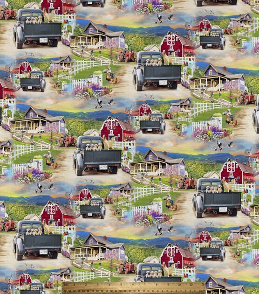 Farm House Fabric, 100% Cotton Fabric, Fabric by the Yard - Etsy