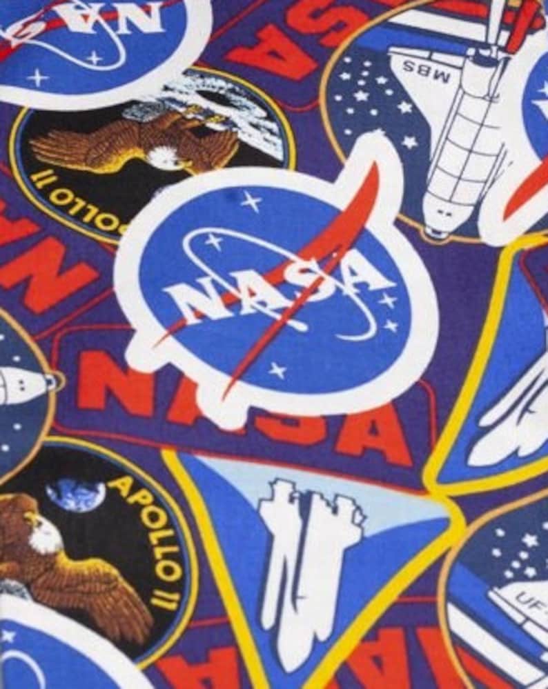 Nasa Logo Fabric, 100% Cotton, Space Fabric, Fabric by the Yard, Choose ...