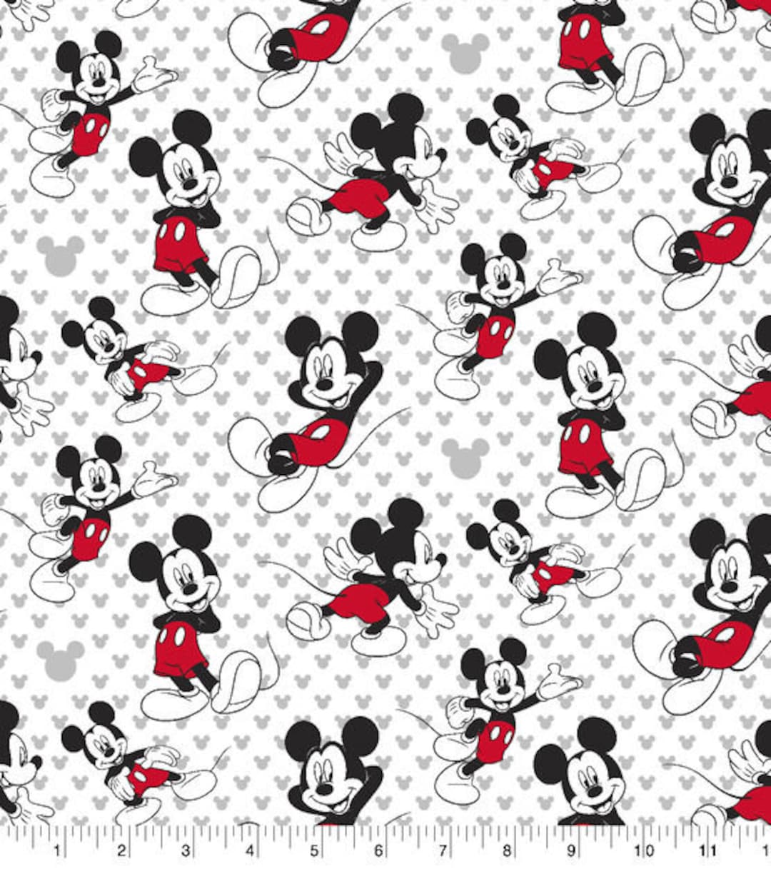 Mickey Mouse Fabric, 100% Cotton, Disney Fabric, Fabric by the Yard ...