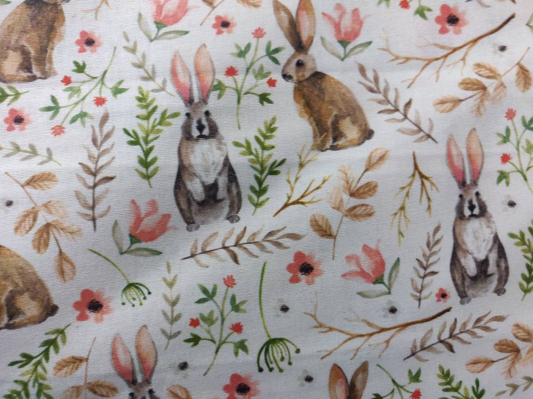 Easter Bunny Fabric, 100% Cotton, Fabric by the Yard - Etsy