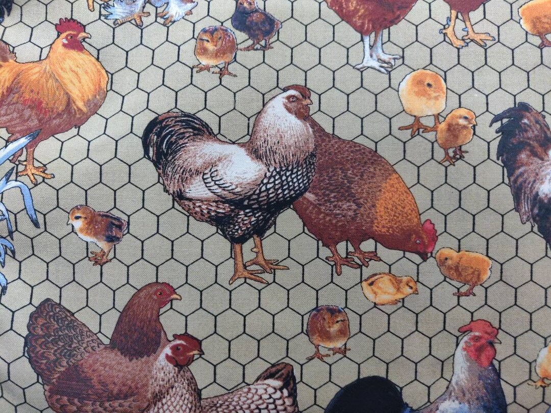 Chicken Fabric, 100% Cotton Fabric, Fabric by the Yard - Etsy