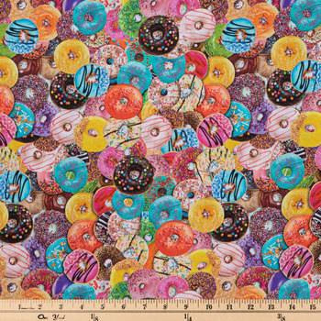 Donut Fabric 100% Cotton Fabric by the Yard Choose Your Cut - Etsy